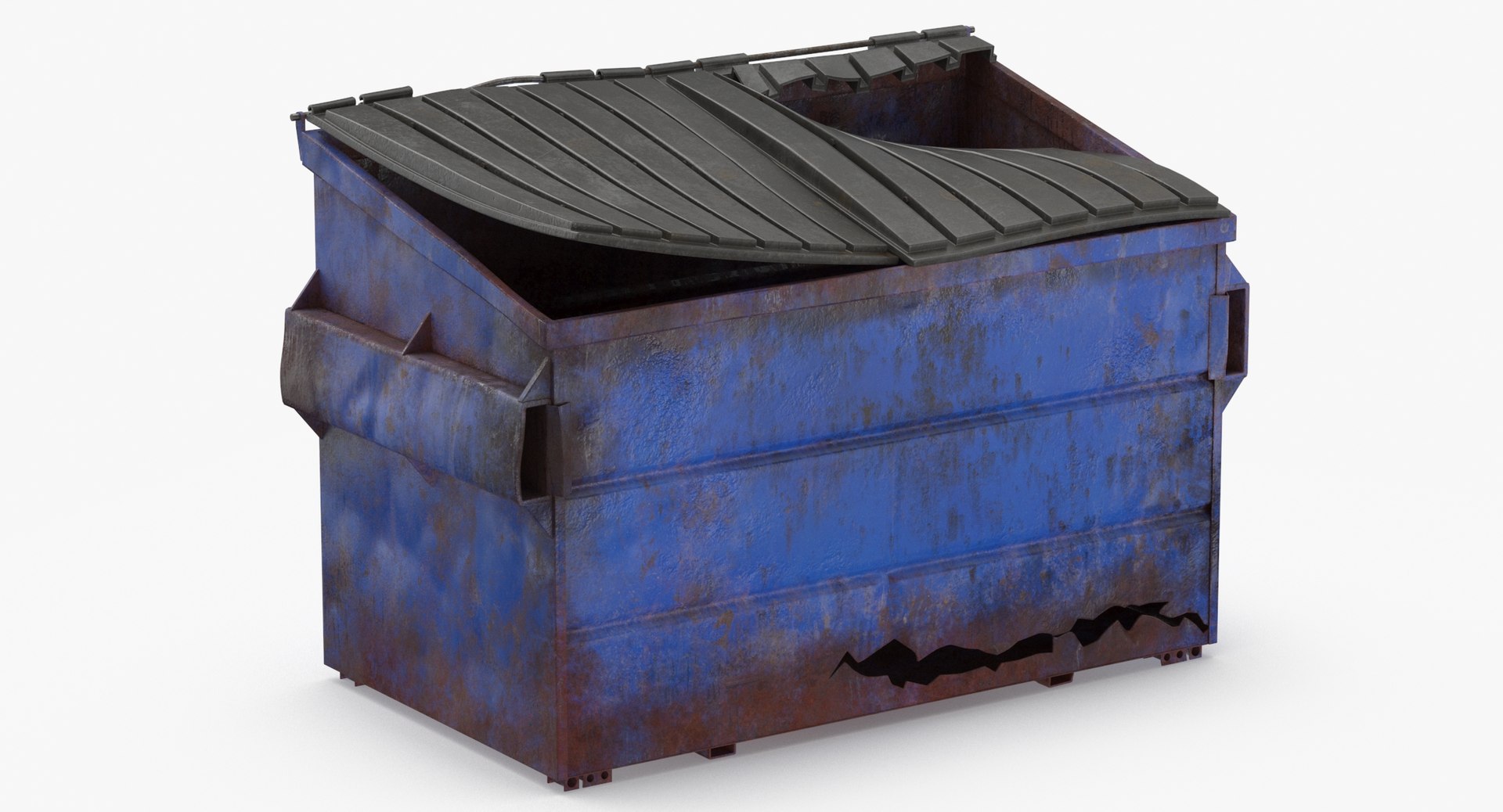 Front Load Dumpster Damaged Open and Closed 3D model - TurboSquid 1896797
