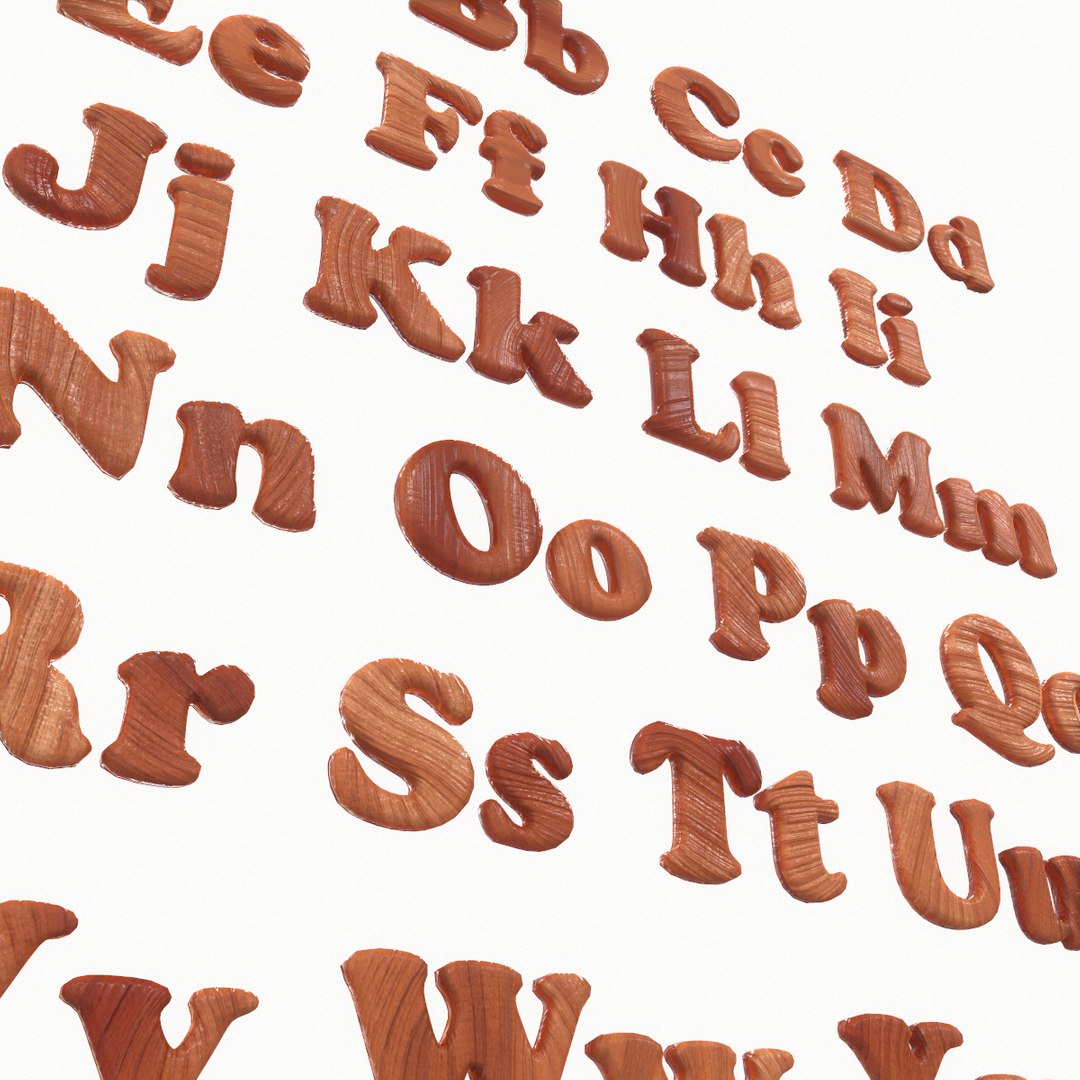 3D Model Modeled Alphabet Pack Wood - TurboSquid 1401694