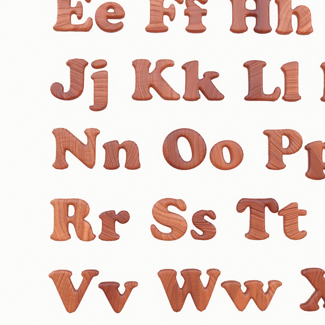 3D Model Modeled Alphabet Pack Wood - TurboSquid 1401694