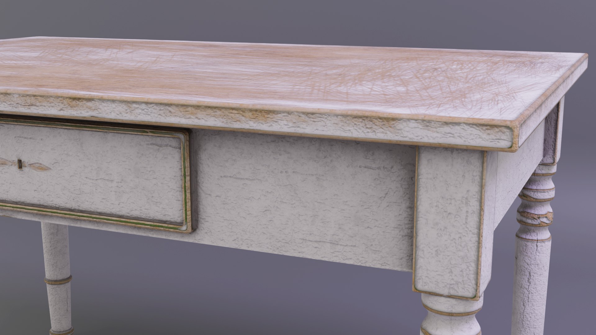 3D Old White Table - TurboSquid 2016054