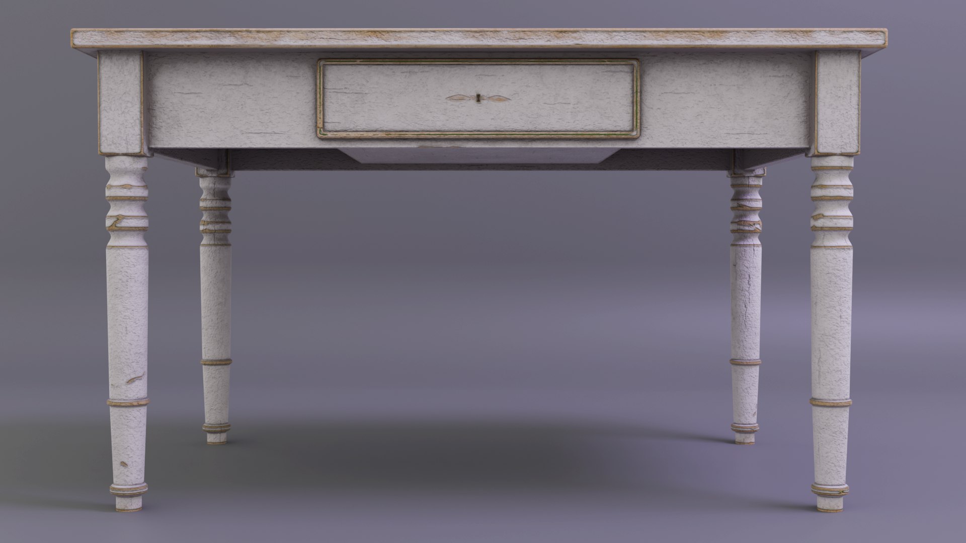 3D Old White Table - TurboSquid 2016054