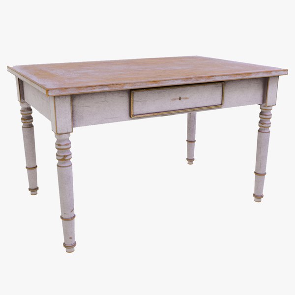 Old White Table 3D 모델 - TurboSquid 2016054