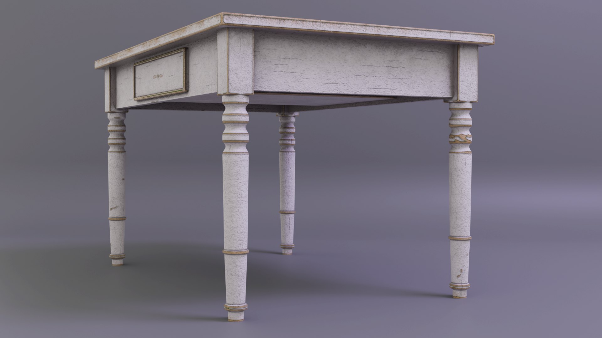 3D Old White Table - TurboSquid 2016054