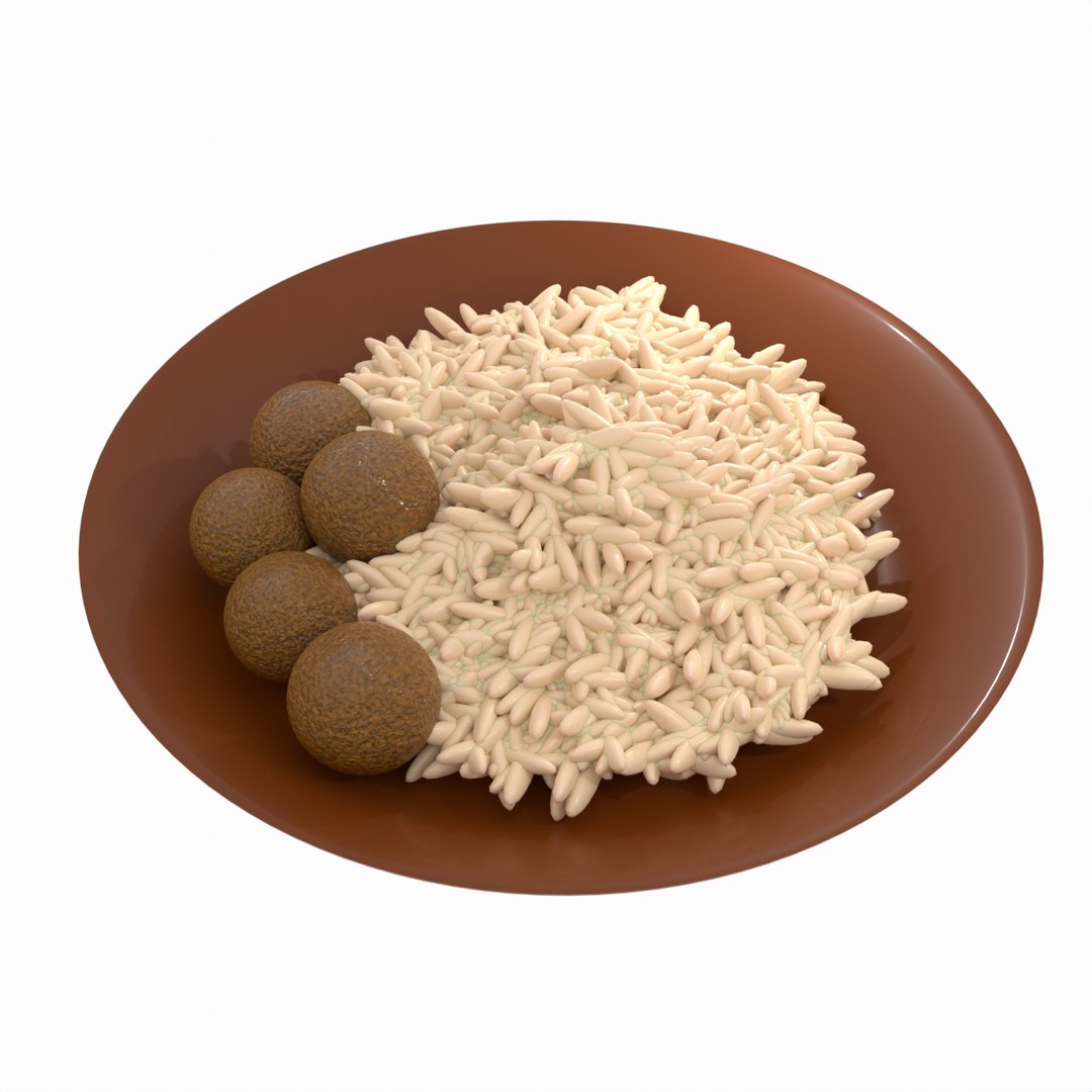 Rice And Meatball 3D Model - TurboSquid 1986118