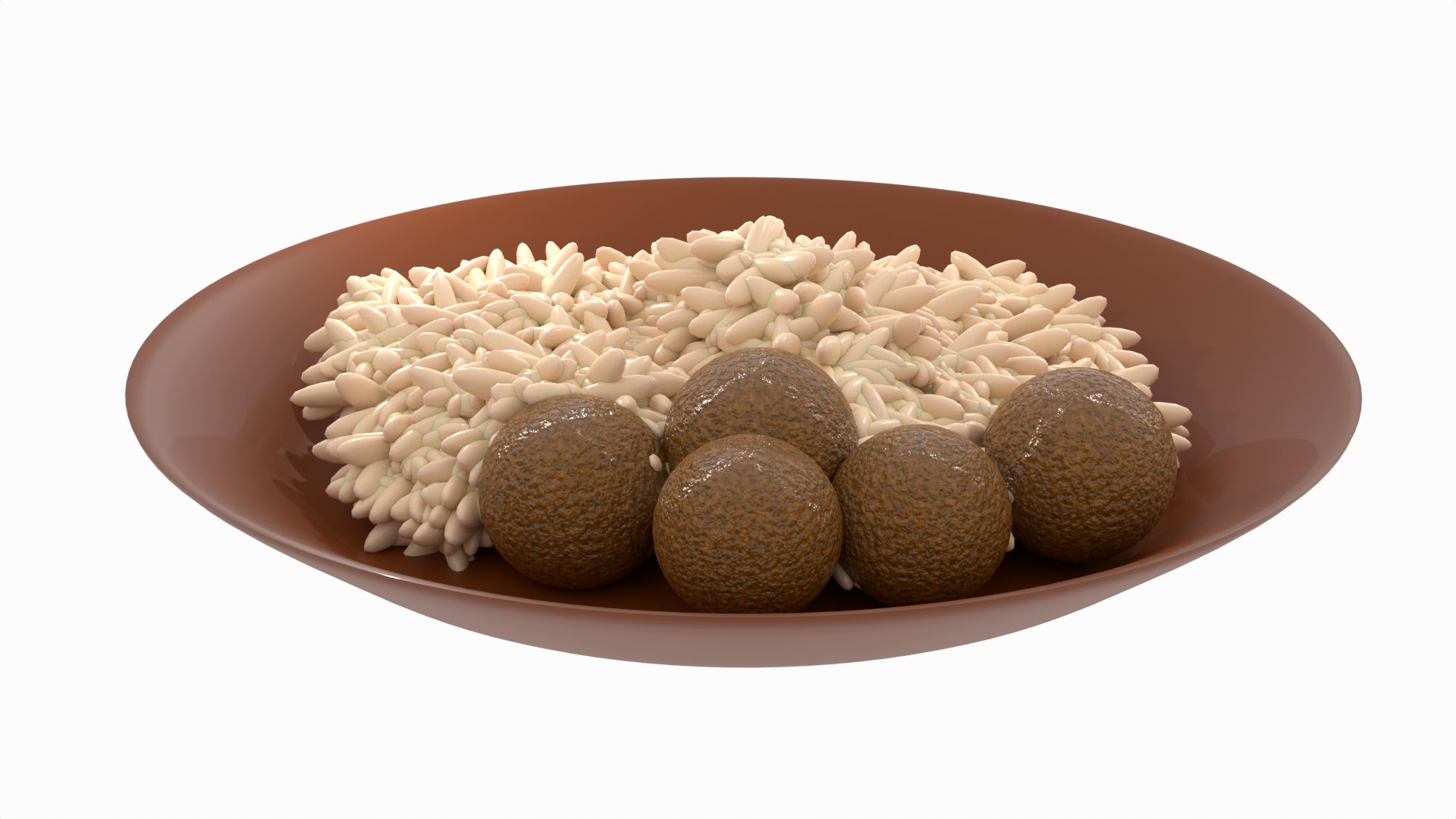 Rice And Meatball 3D Model - TurboSquid 1986118