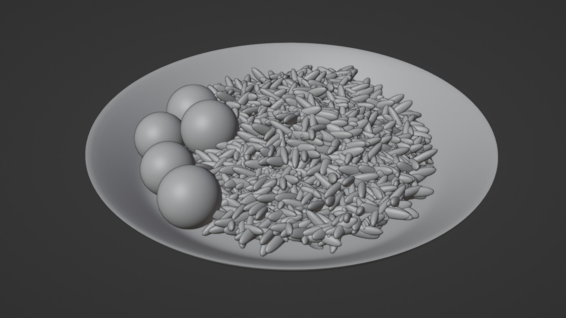 Rice And Meatball 3D Model - TurboSquid 1986118