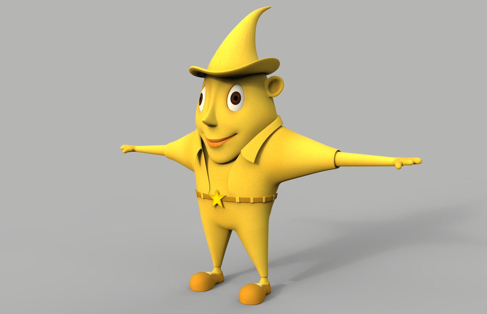3d Model Of Cartoon Star Character