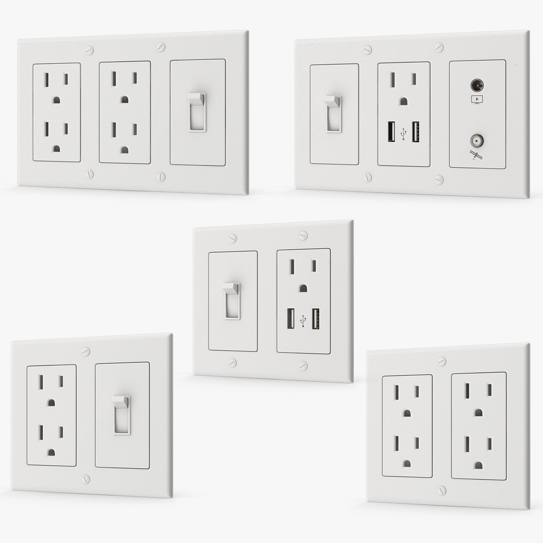 3D Electrical Outlets And Switches 2 - TurboSquid 2168679