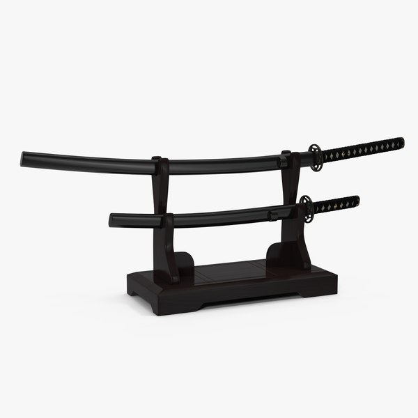 double sword stand 3d c4d