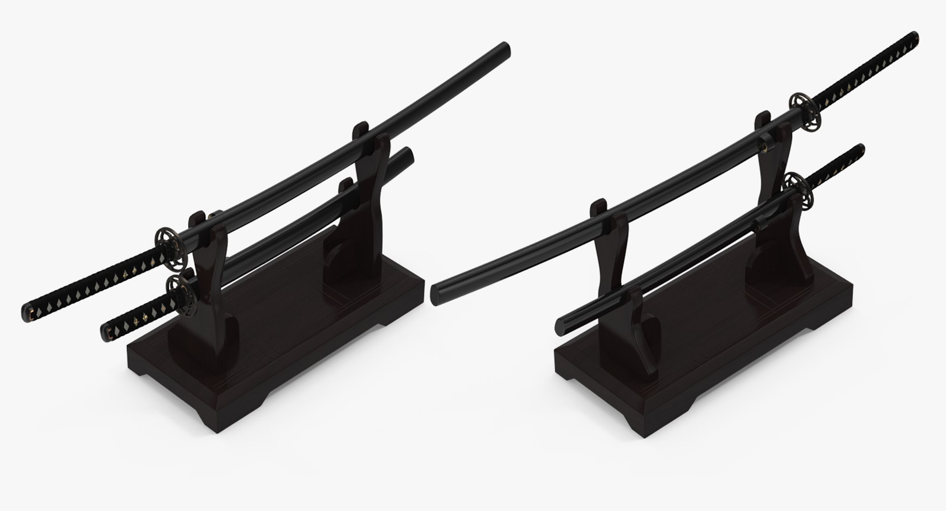 Double Sword Stand Samurai 3d 3ds