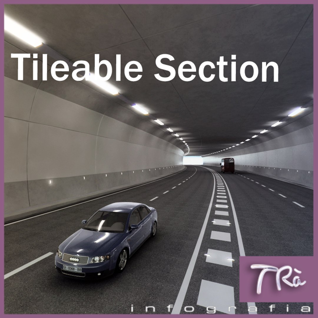 Highway Tunnel Section 3d Model