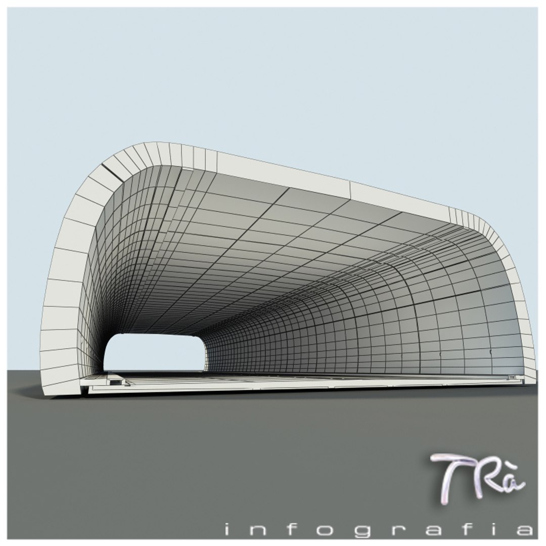 Highway Tunnel Section 3d Model