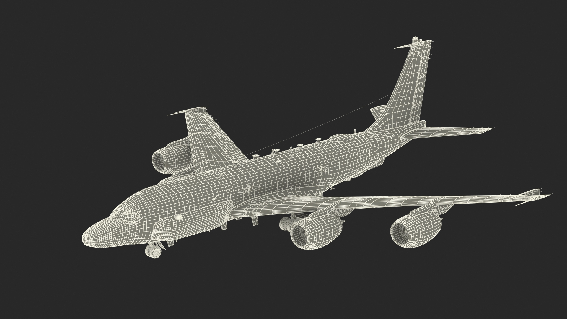 Boeing RC-135 Large Reconnaissance Aircraft Rigged 3D Model ...