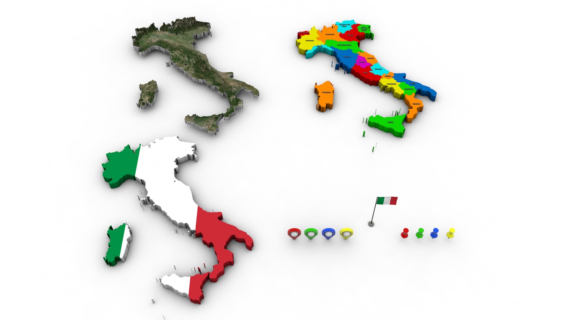 3D Italy Map Pack - TurboSquid 2103122