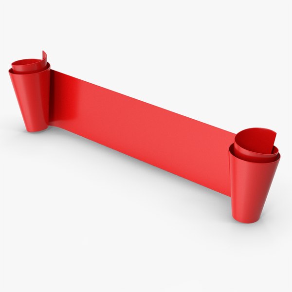 Red Scroll Ribbon Banner 3D model - TurboSquid 2047719