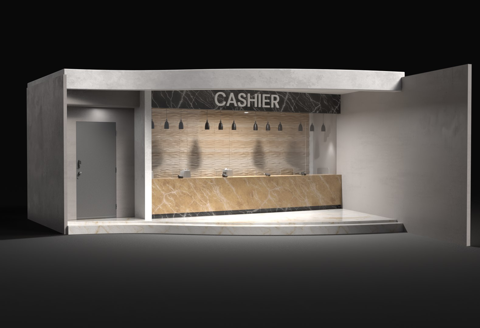 3D Model Luxury Cashier Desk - TurboSquid 2354803