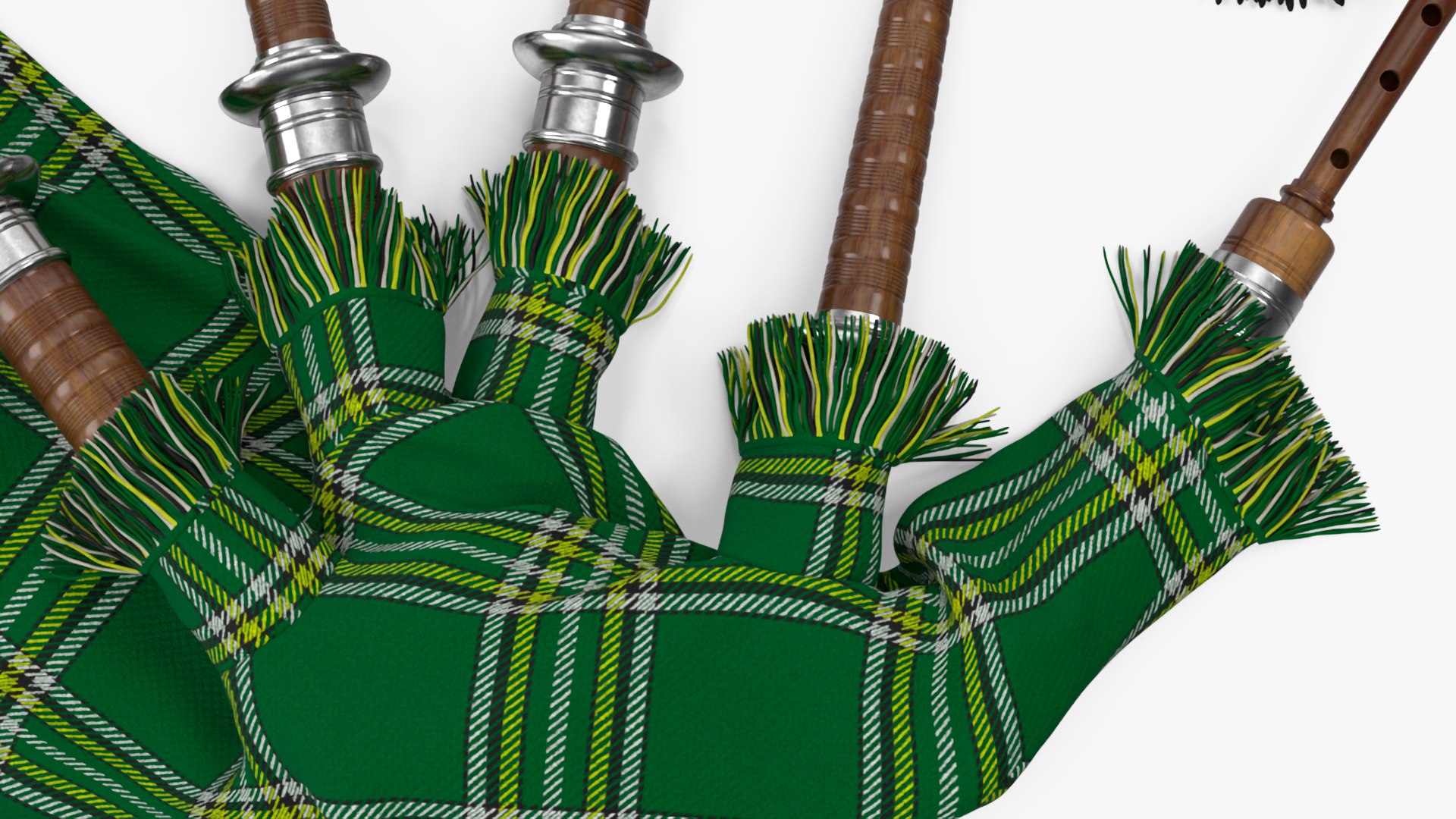3D Scottish Bagpipes Instrument Green - TurboSquid 2230760