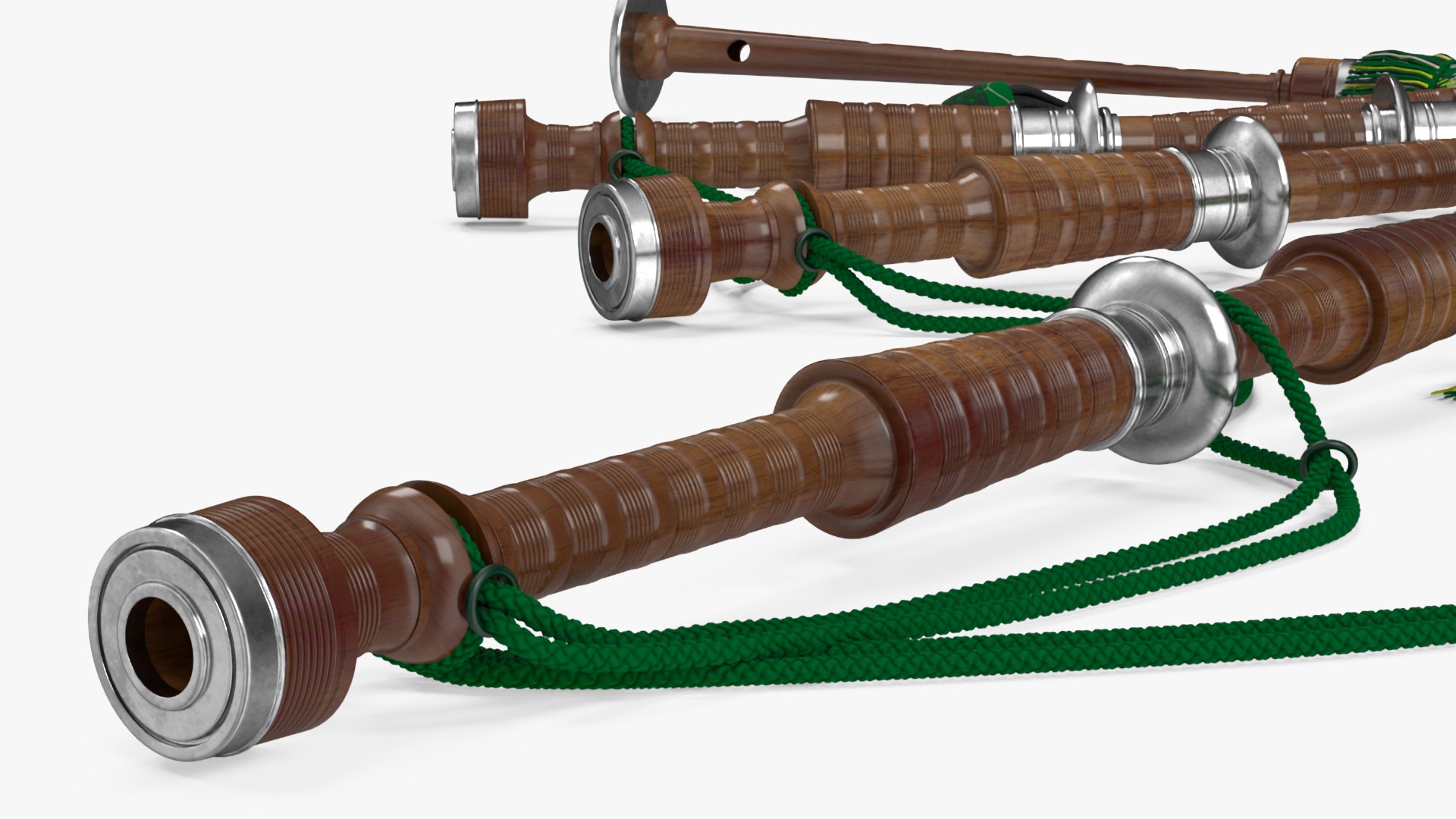3D Scottish Bagpipes Instrument Green - TurboSquid 2230760