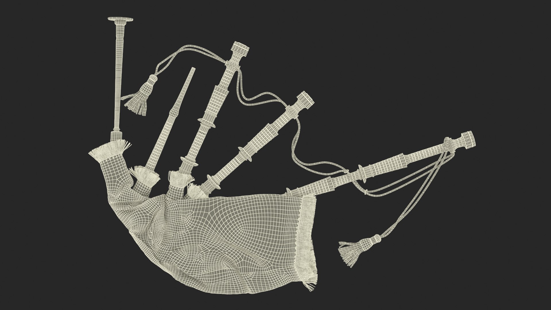 3D Scottish Bagpipes Instrument Green - TurboSquid 2230760