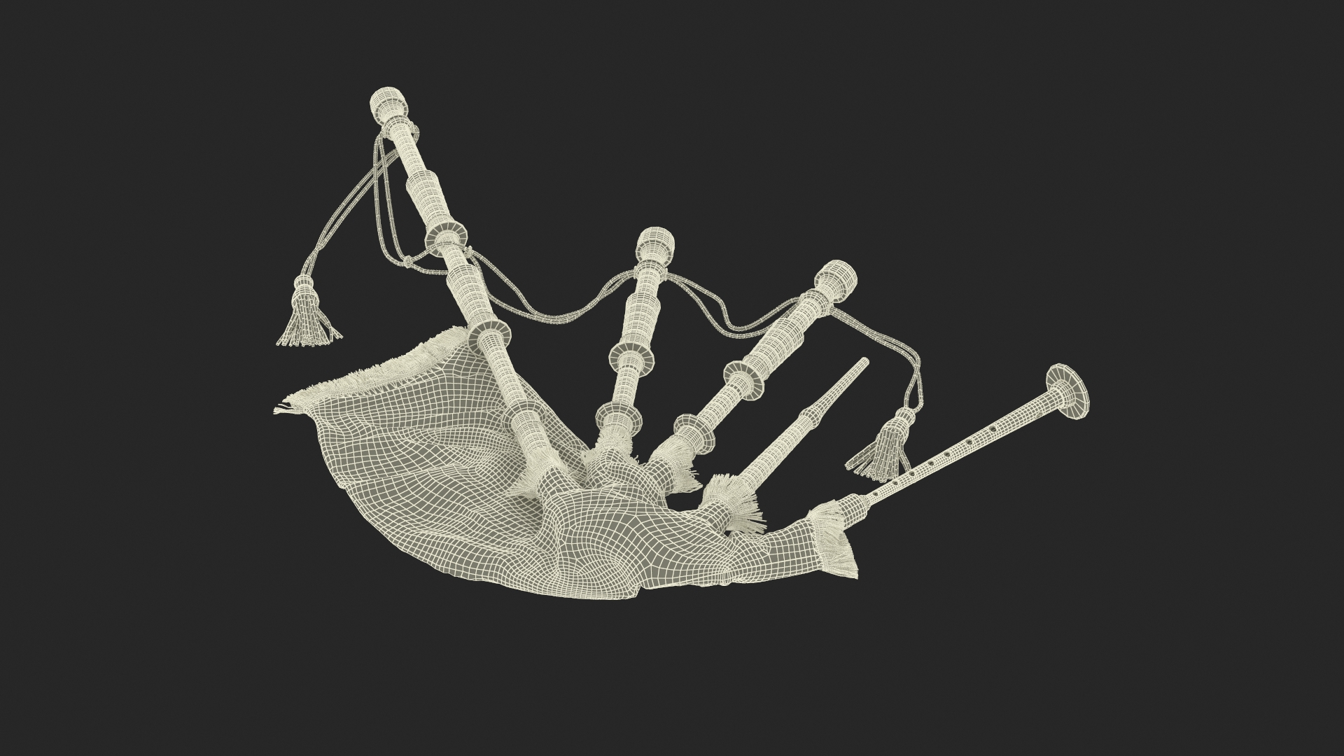 3D Scottish Bagpipes Instrument Green - TurboSquid 2230760