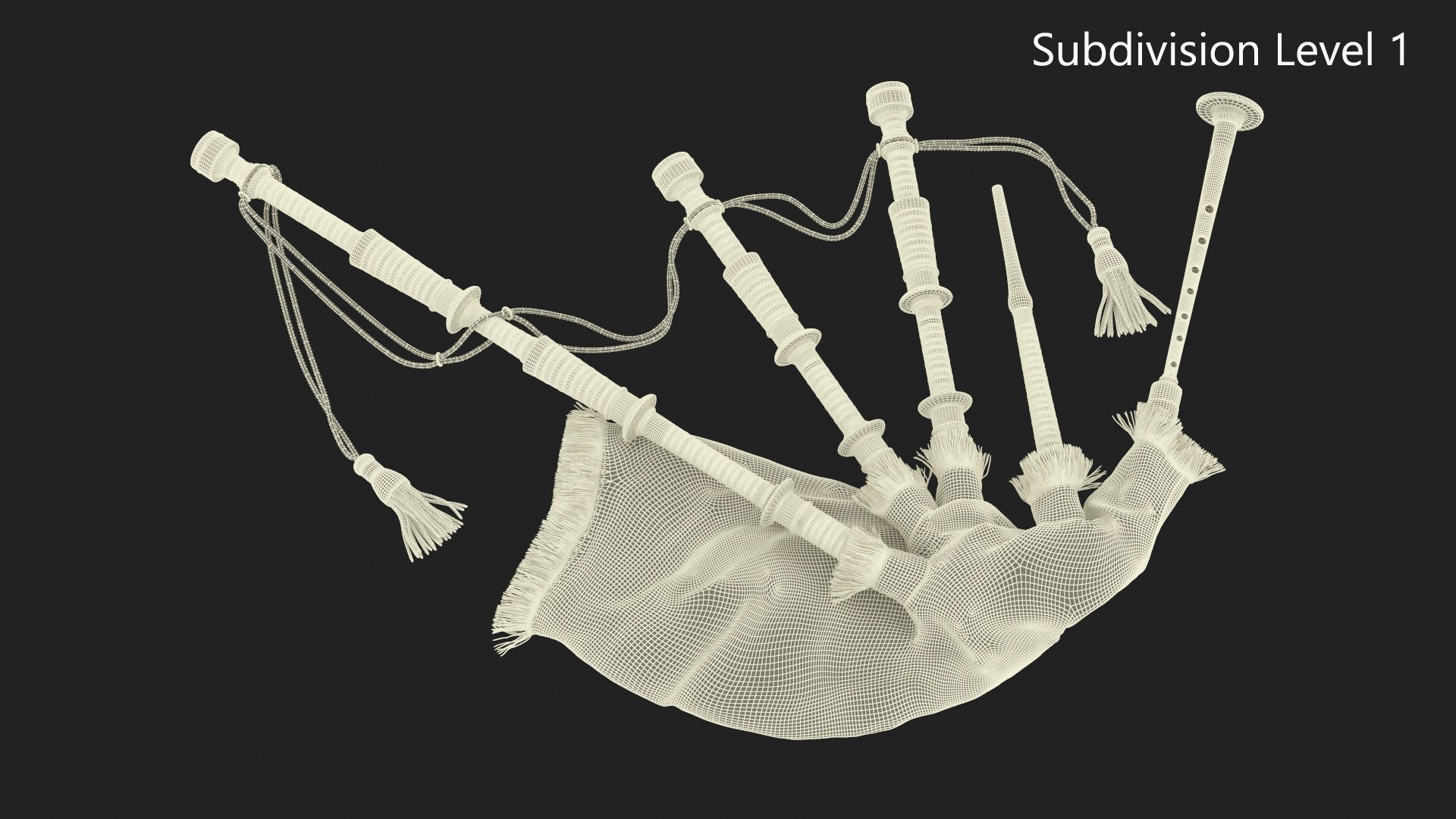 3D Scottish Bagpipes Instrument Green - TurboSquid 2230760