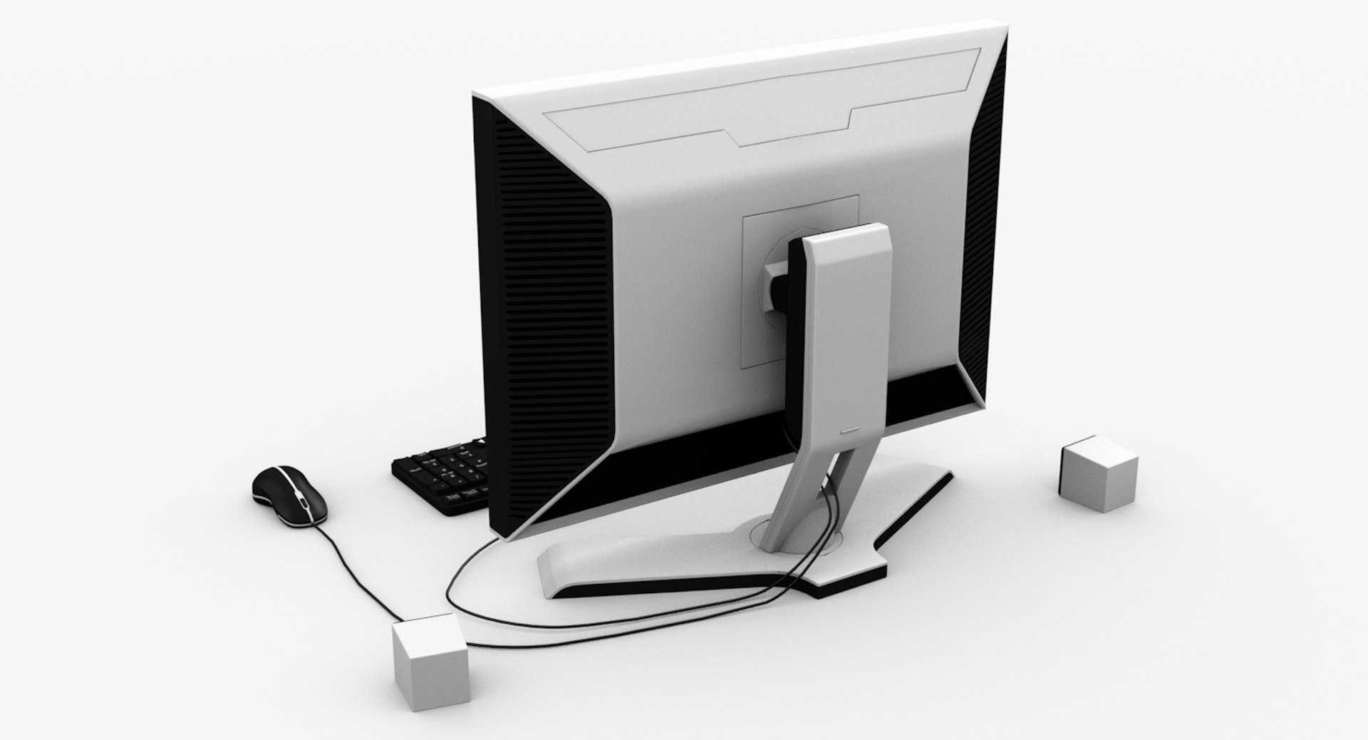 3d model computer monitor