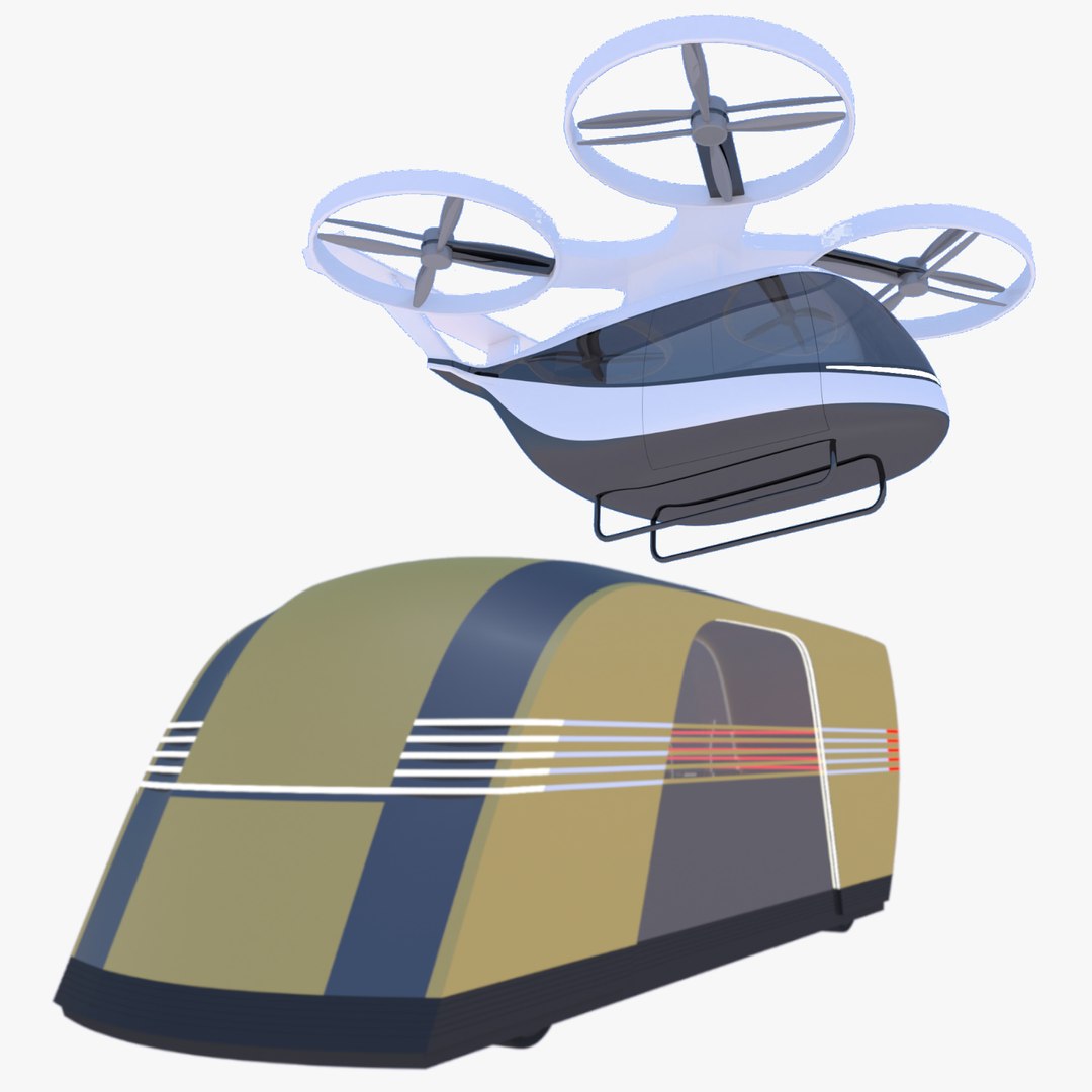 3D Passenger Drone And Tesla Robovan - TurboSquid 2324957