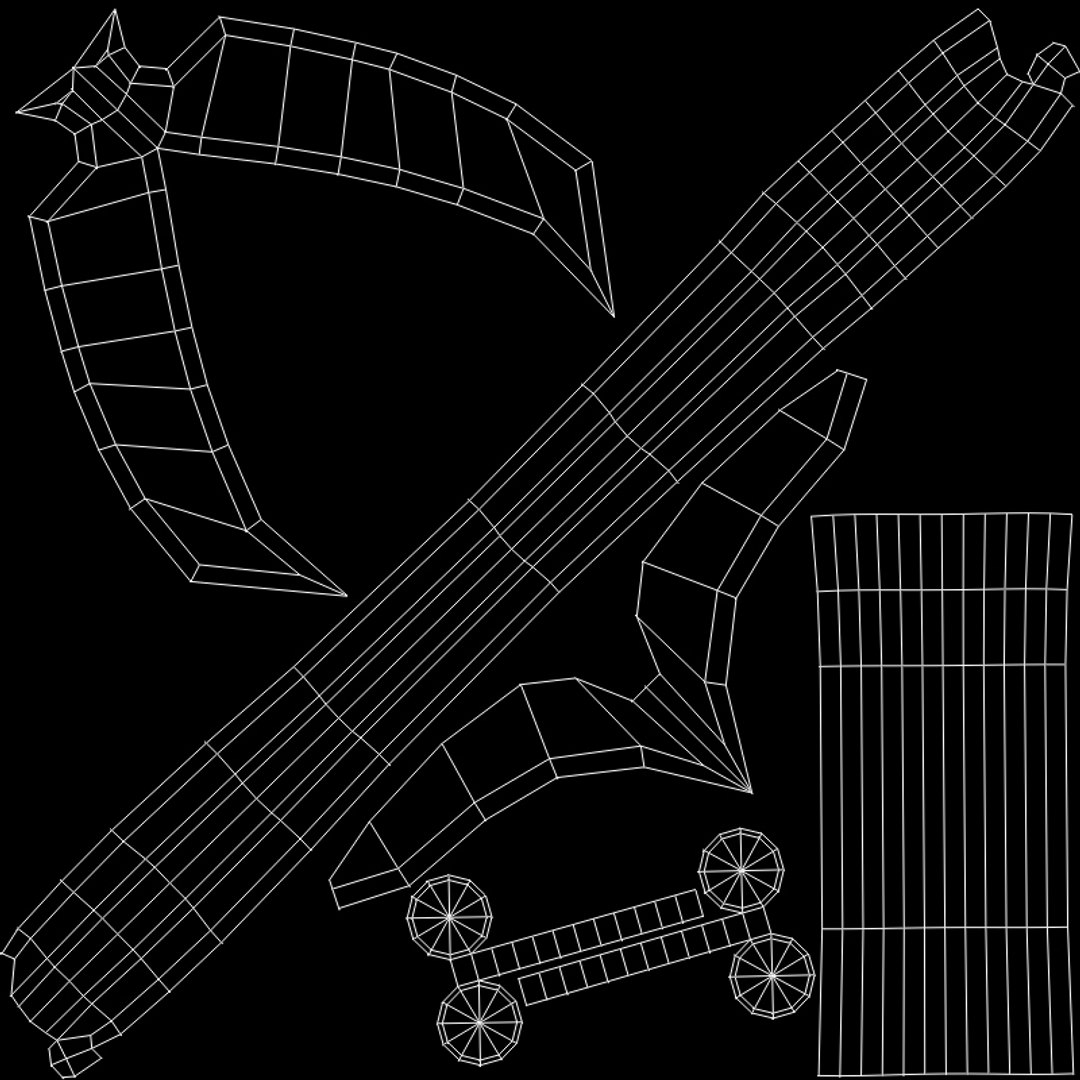 3D Model Game Ready Low Poly Gold Edged Scythe - TurboSquid 1851299