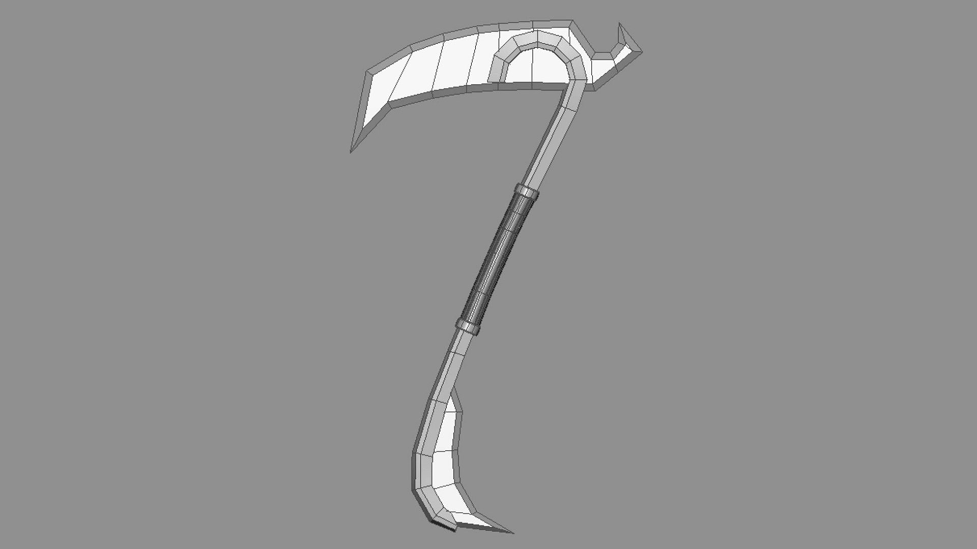 3D Model Game Ready Low Poly Gold Edged Scythe - TurboSquid 1851299