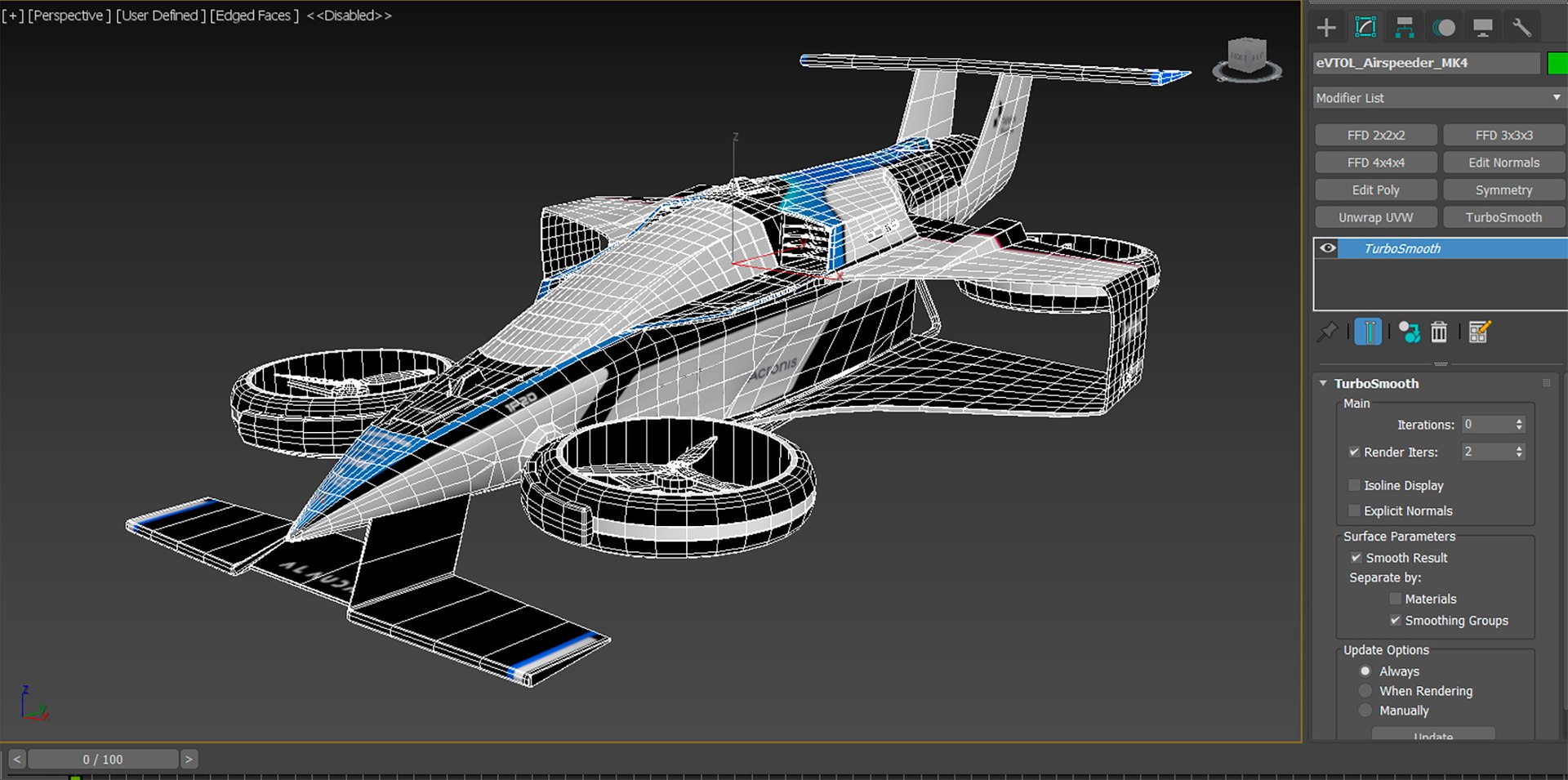Electric Vertical TakeOff and Landing eVTOL Airspeeder MK4 model - TurboSquid 2041551