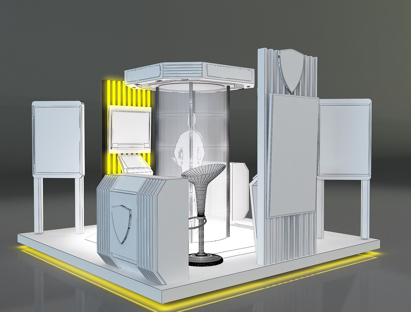 3D Model Booth Exhibition Stand A665c - TurboSquid 2269070