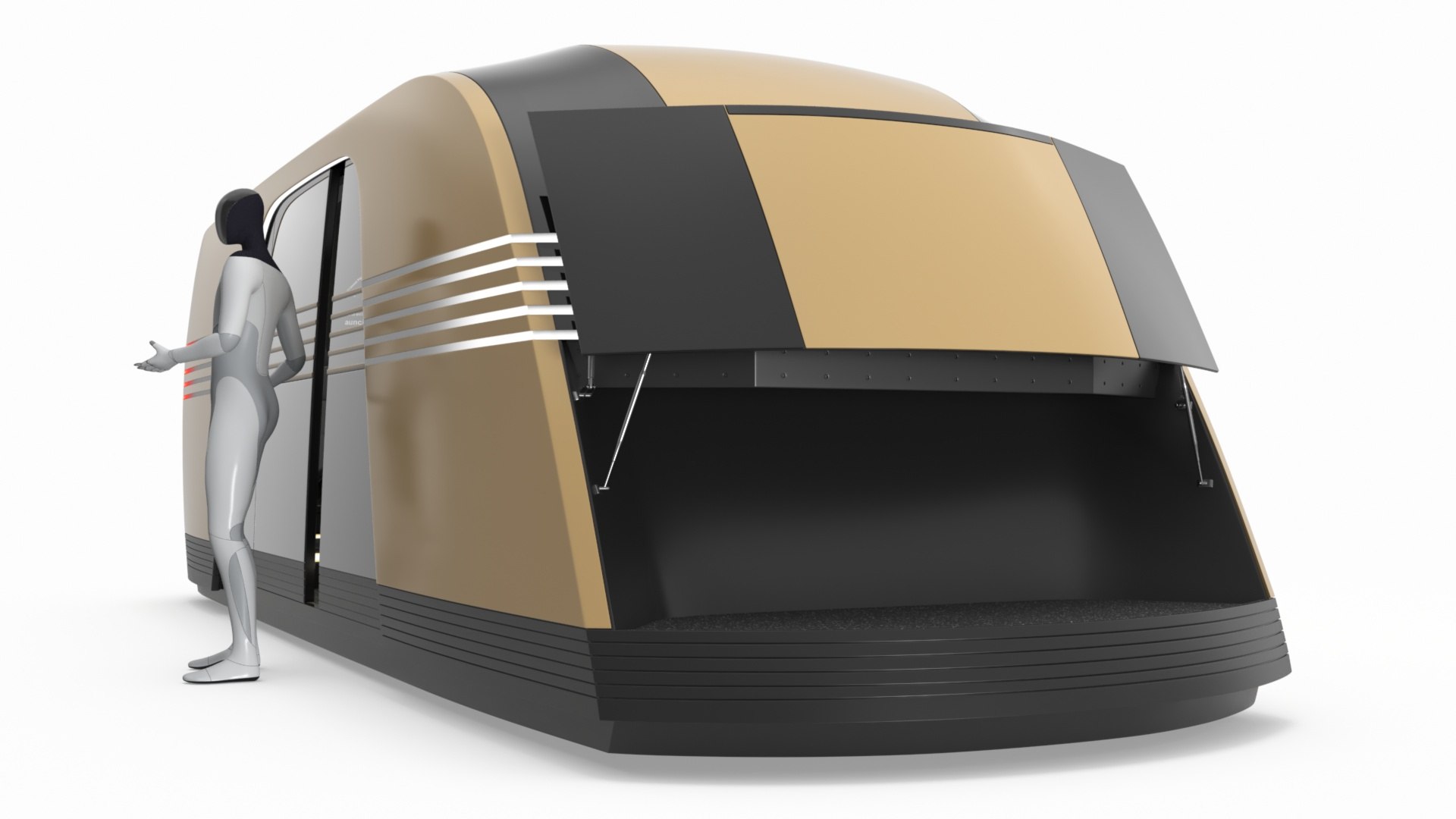 3D Tesla Robovan With Tesla Bot Rigged For Cinema 4D - TurboSquid 2352063