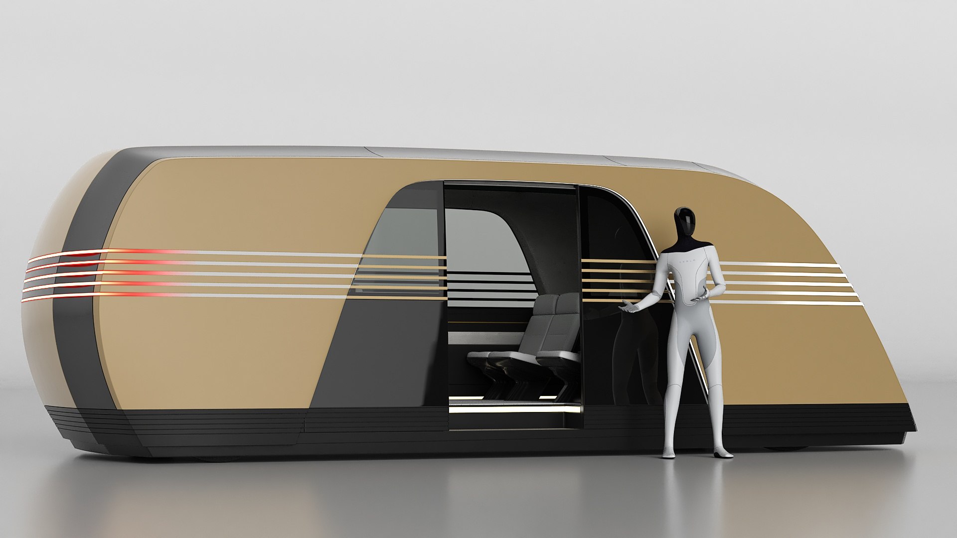 3D Tesla Robovan With Tesla Bot Rigged For Cinema 4D - TurboSquid 2352063