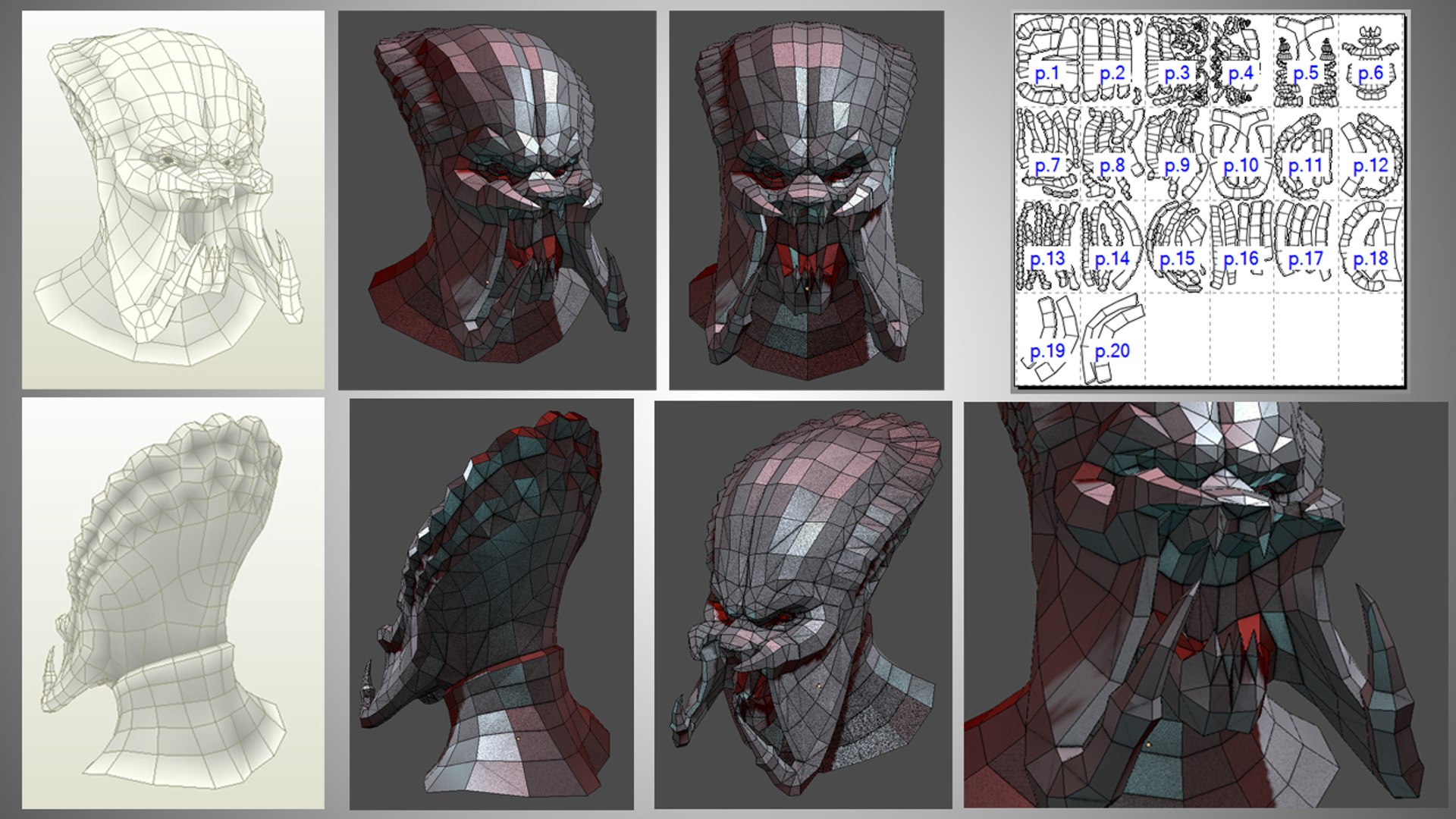 3d Model Of Predator Pepakura