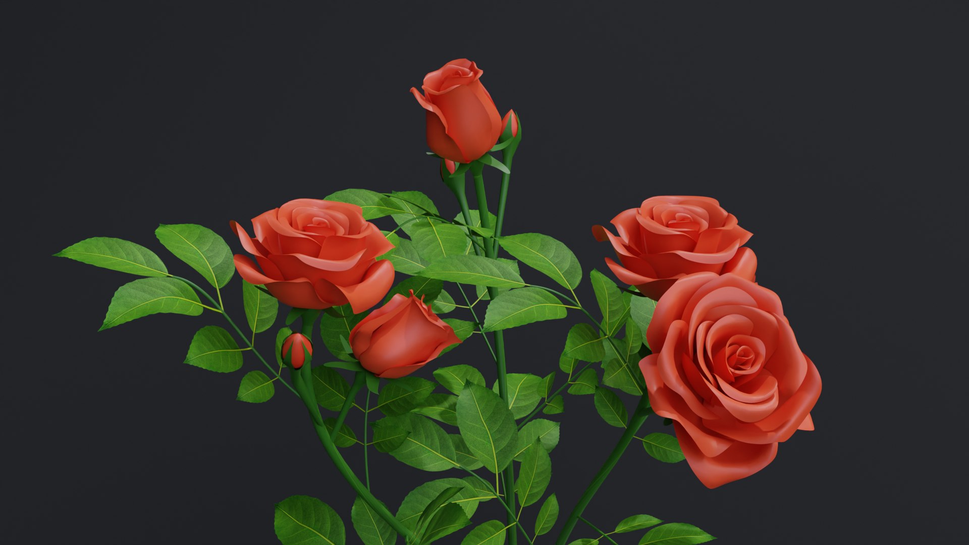 Small Rose Plant Model - TurboSquid 2072342