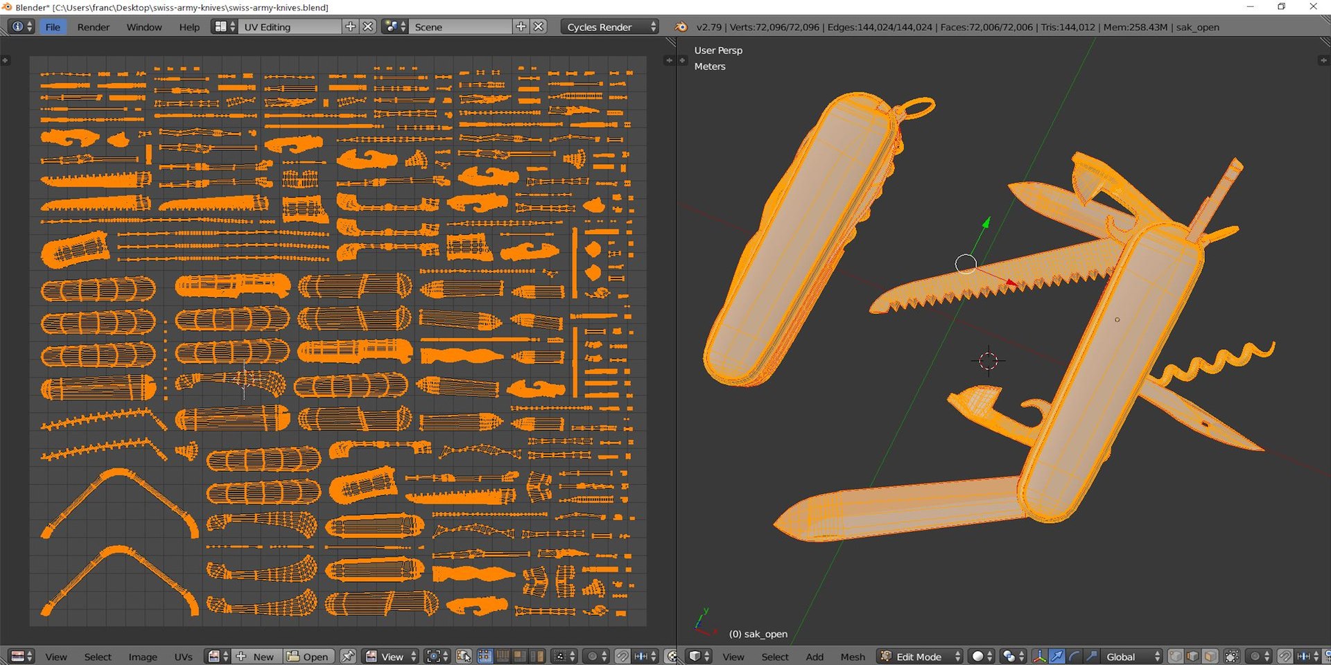 Swiss Army Knives 3d Model