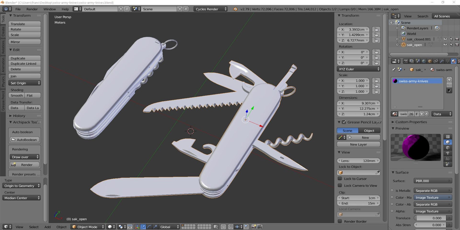 Swiss Army Knives 3d Model