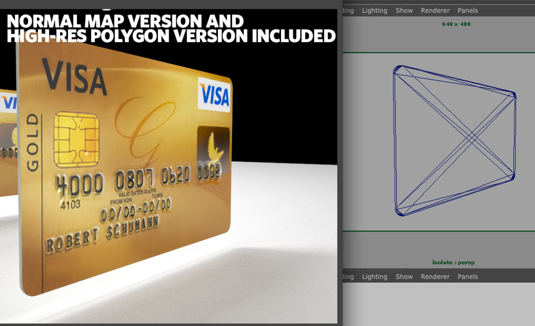 Visa Credit Card 3d Model