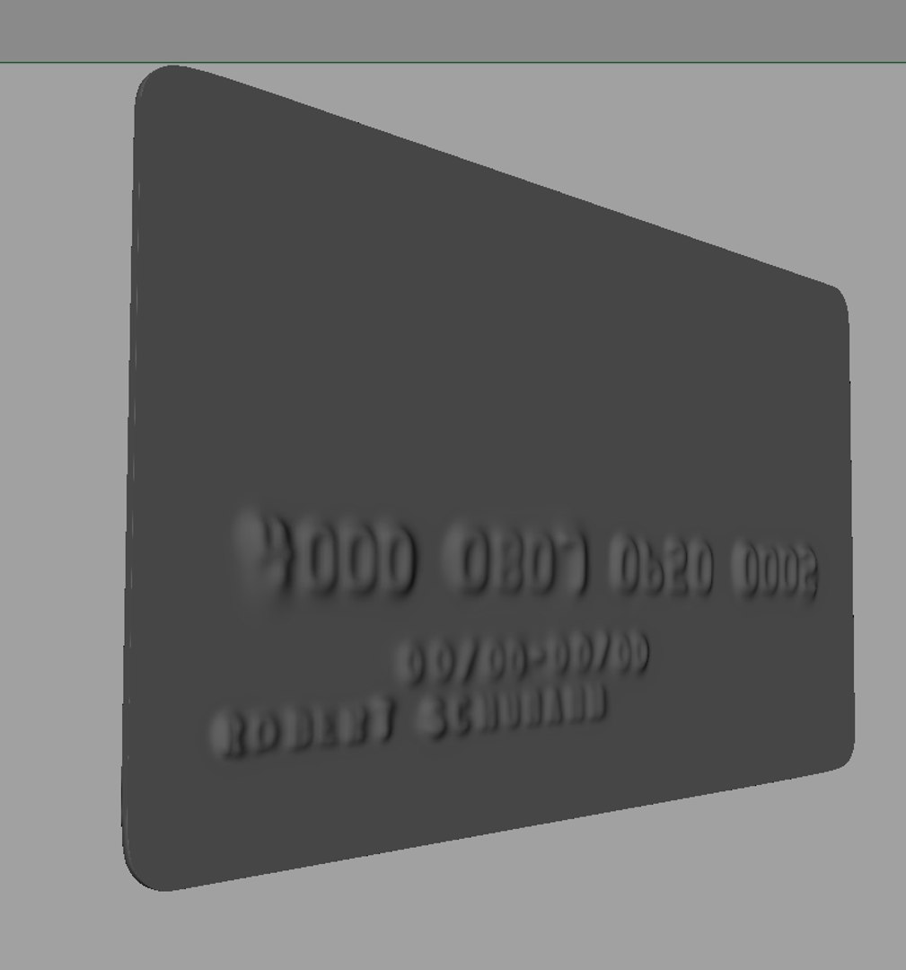 Visa Credit Card 3d Model