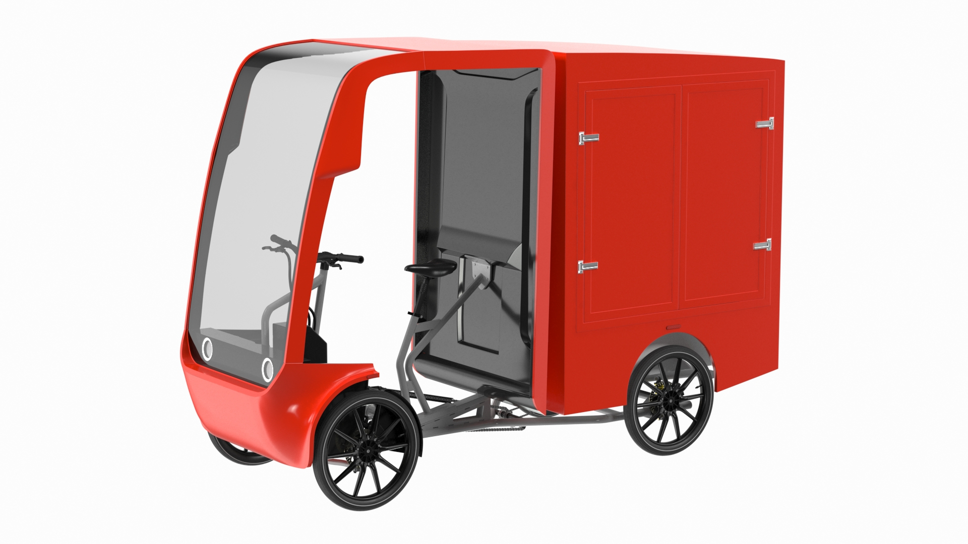 3D Model Electric Delivery Bike Red Rigged - TurboSquid 2192524