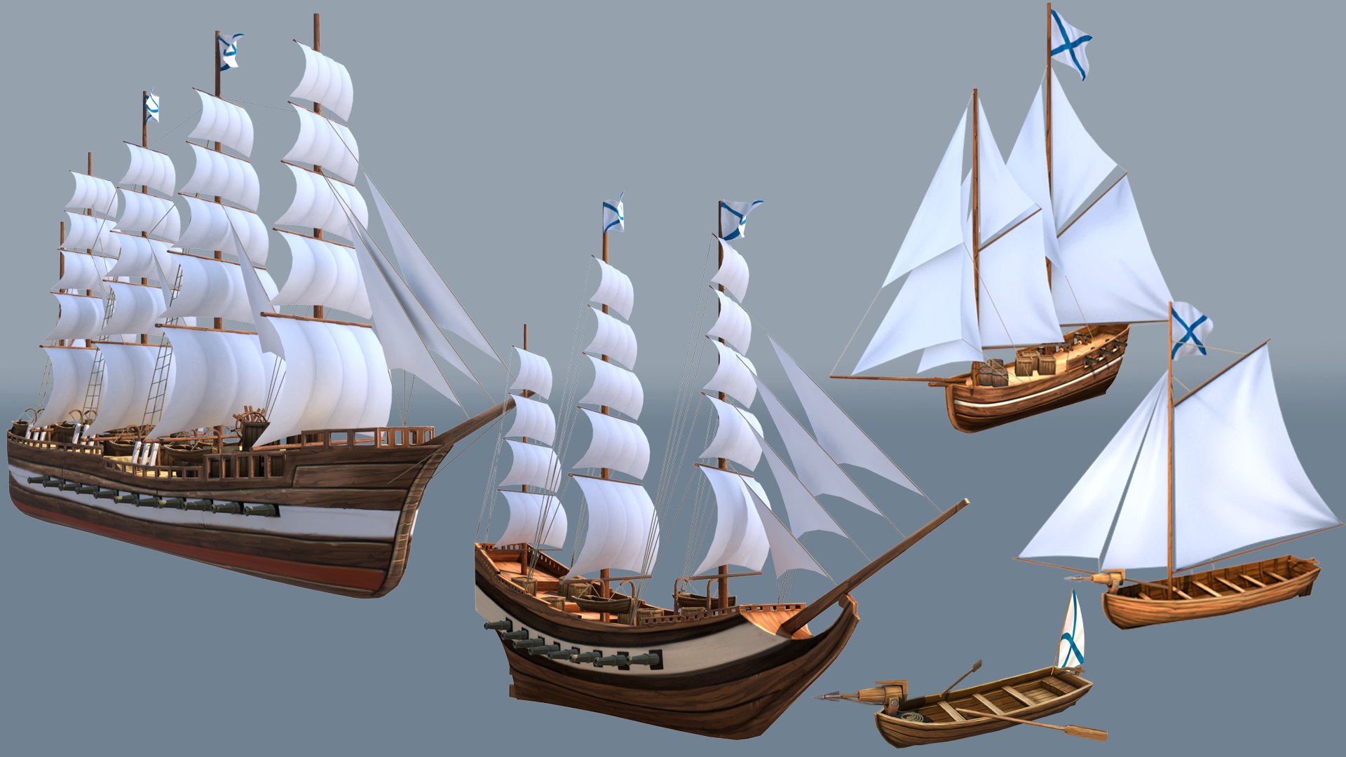 3D ships barque fregate model - TurboSquid 1246512