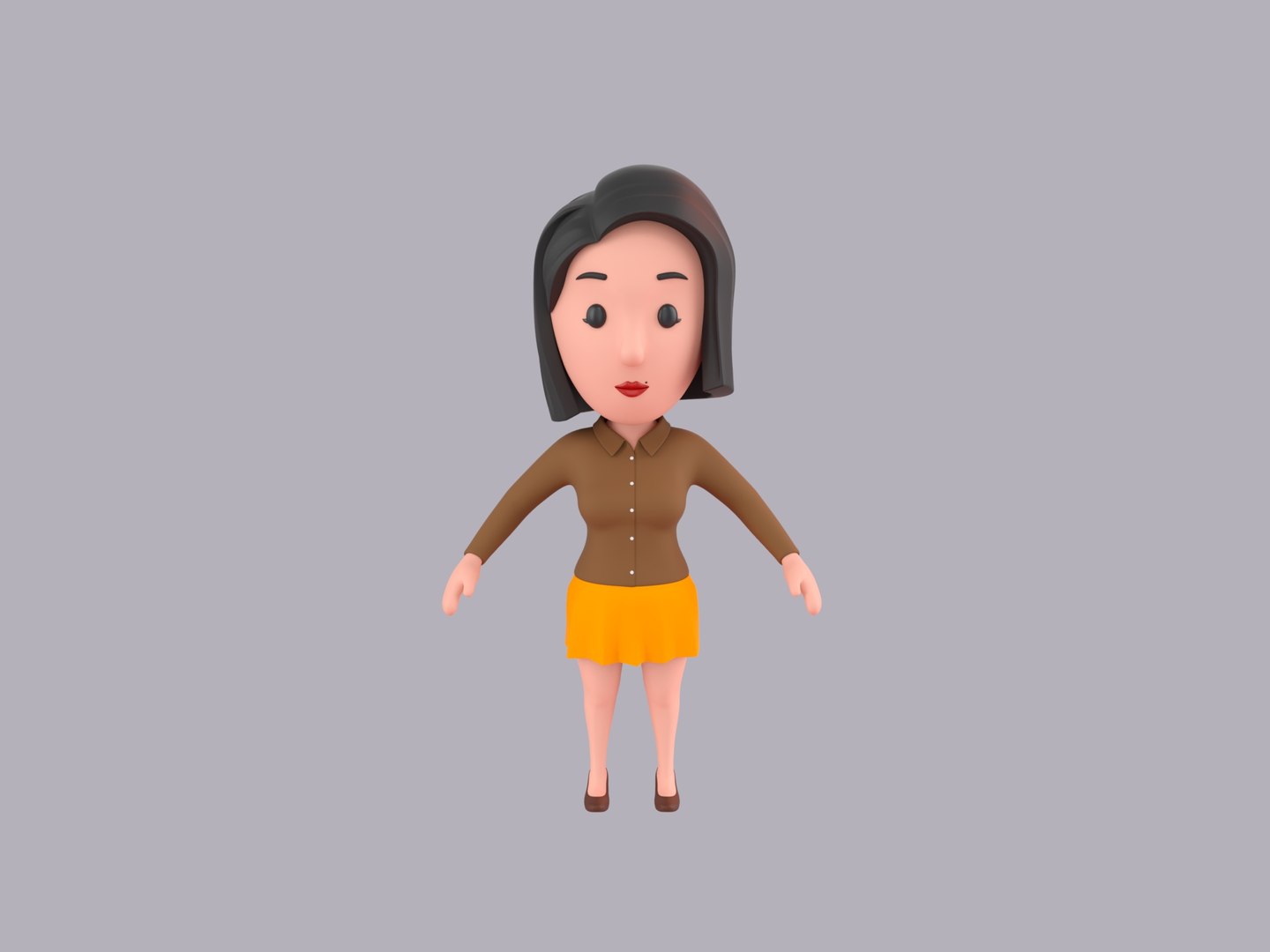 Cartoon Female Character Rigged 108 3D Model - TurboSquid 2383481