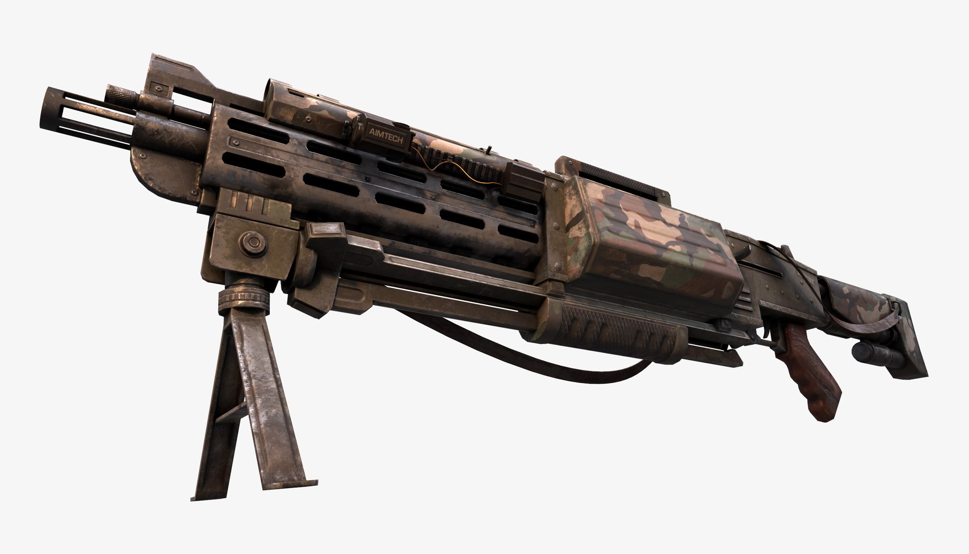 3d Model Fictional Machine Gun
