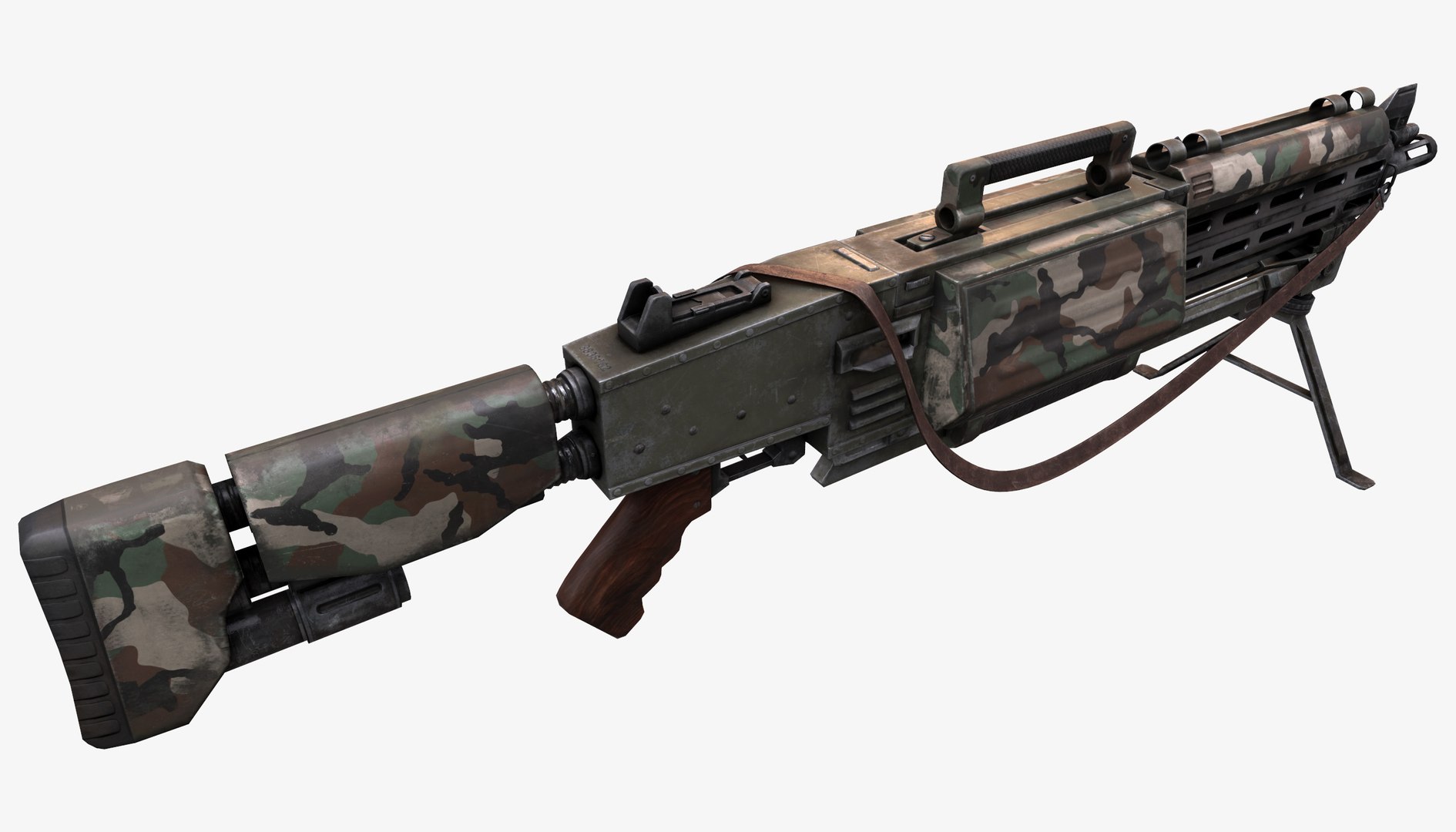 3d Model Fictional Machine Gun