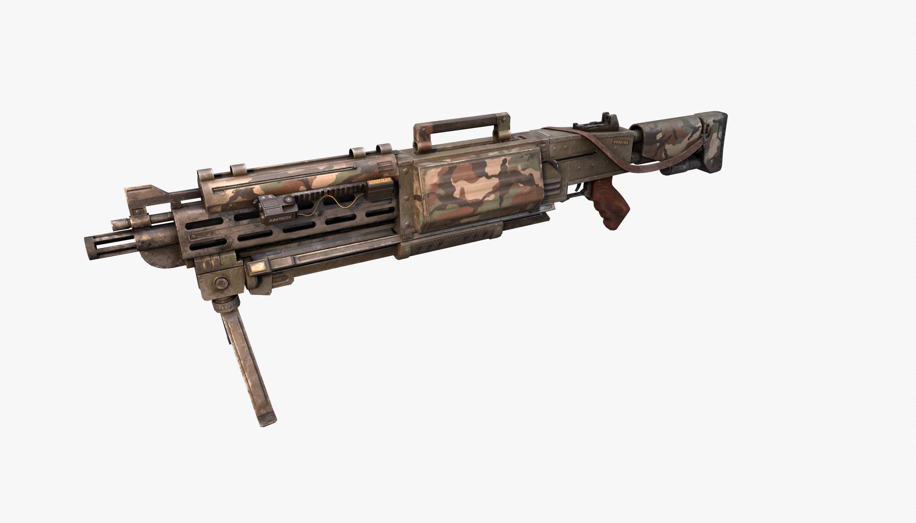 3d Model Fictional Machine Gun