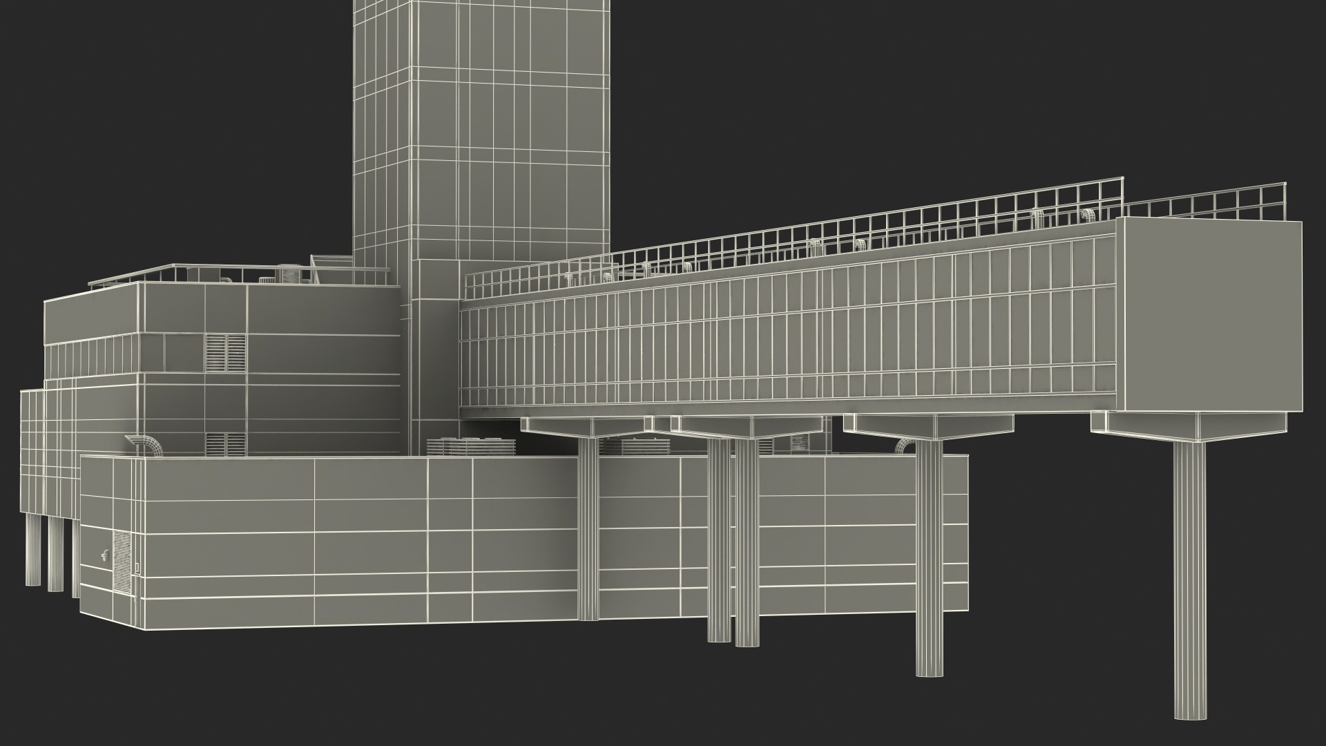 3D jfk control tower model - TurboSquid 1624931