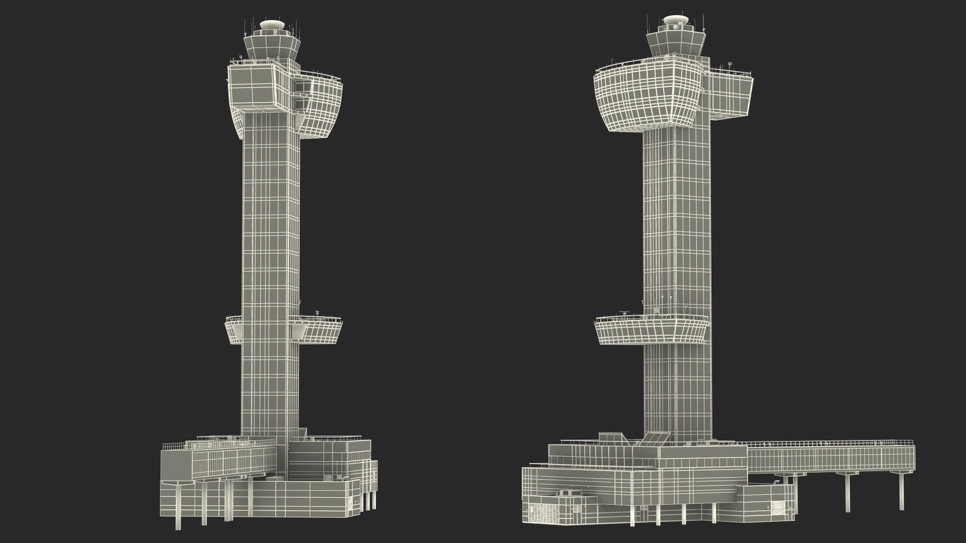 3D jfk control tower model - TurboSquid 1624931