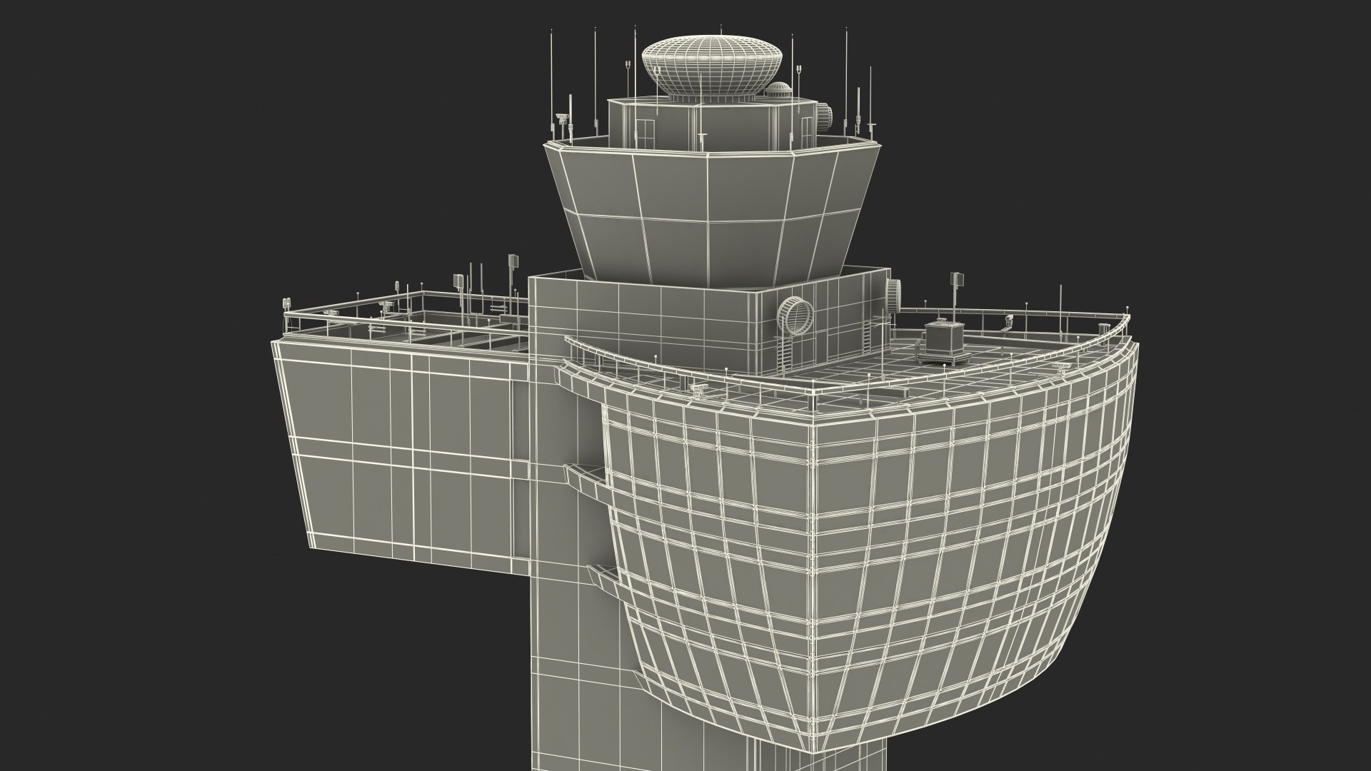 3D jfk control tower model - TurboSquid 1624931