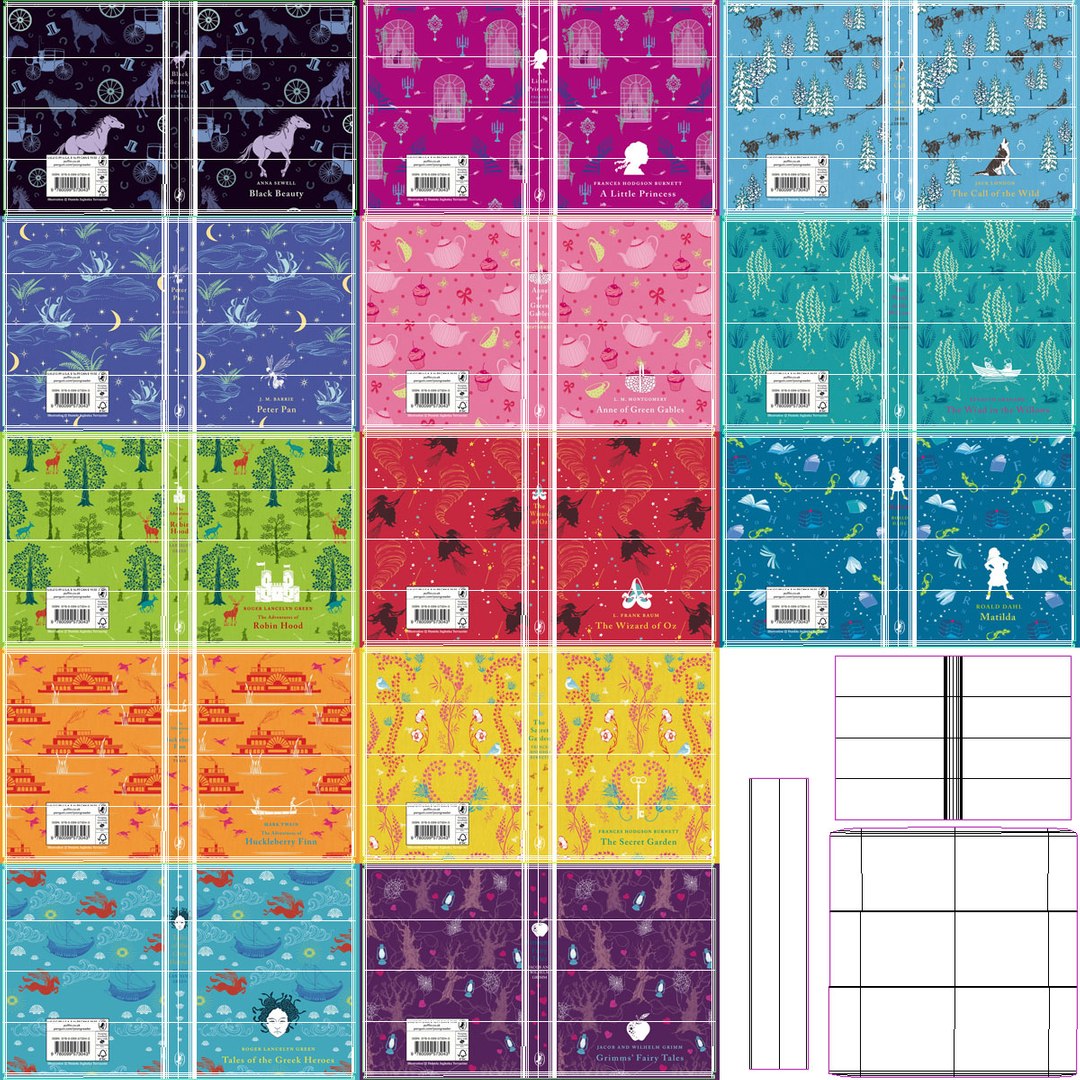 3d Puffin Classics Books Model