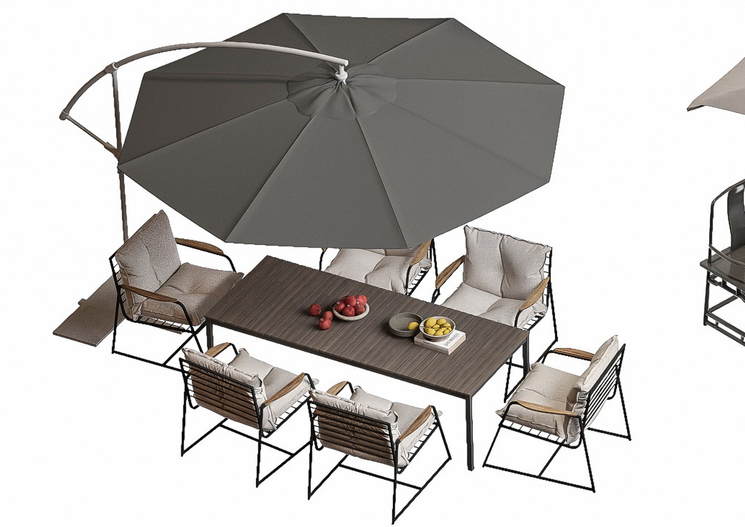 3D Camping Patio Furniture Outdoor Table Chair Beach Umbrella ...
